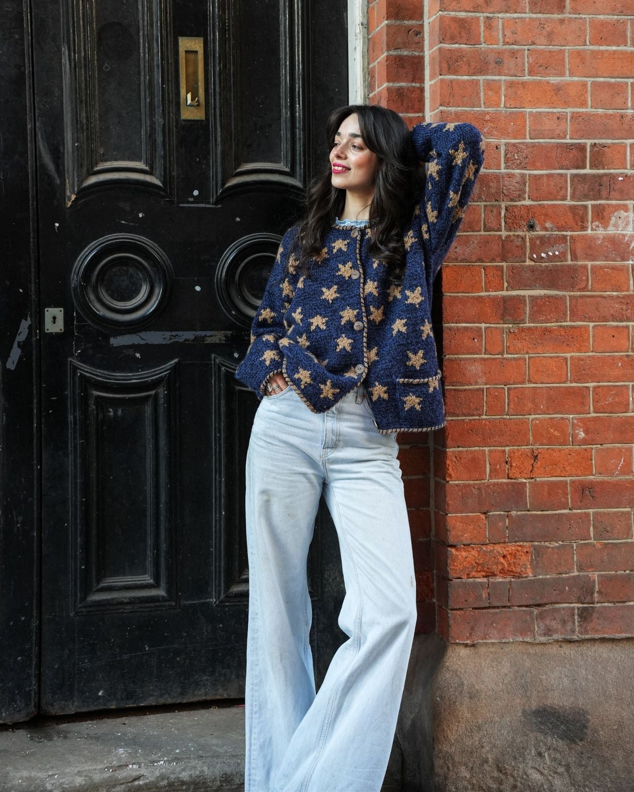 Star Cardigan in Denim. – Amano Knitwear