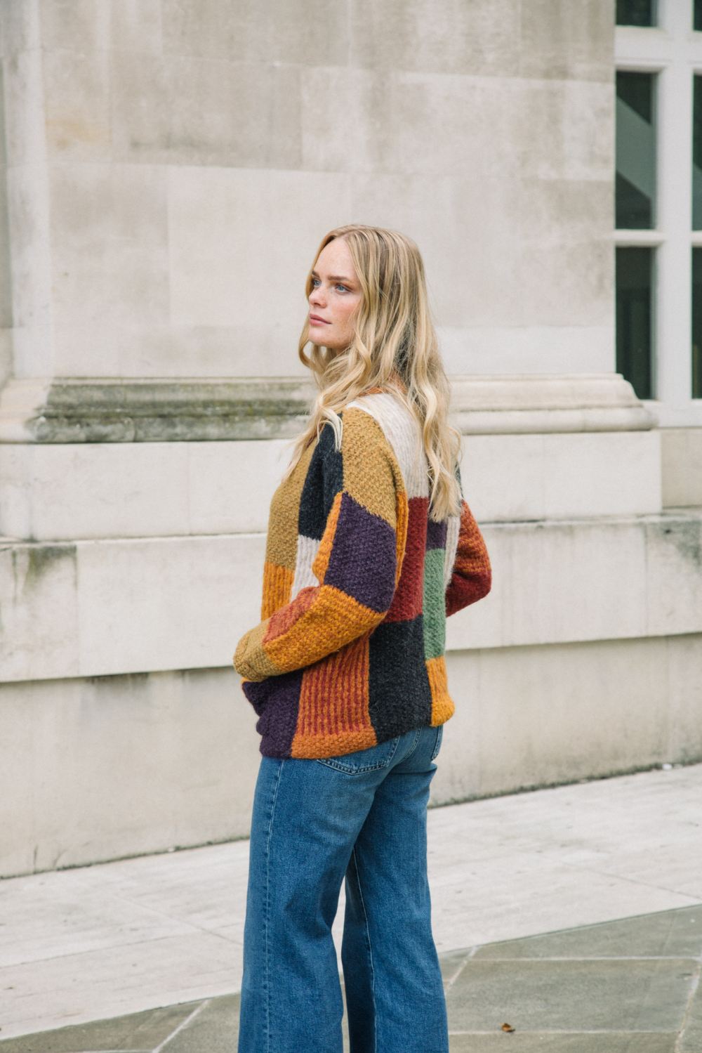 Patchwork Alpaca Jacket in Golden Brown – Amano Knitwear